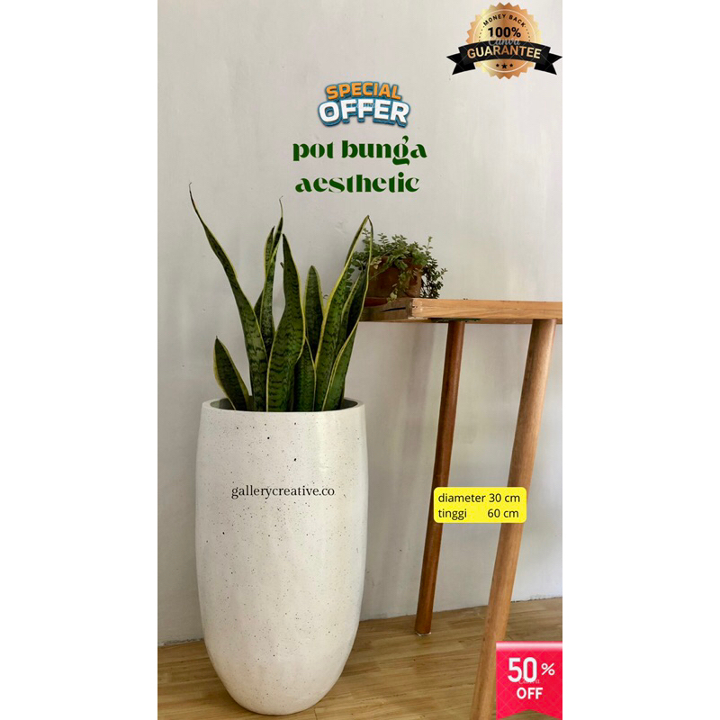 Jual pot bunga tinggi D30-T60 cm premium free packing kayu (garansi 100 ...