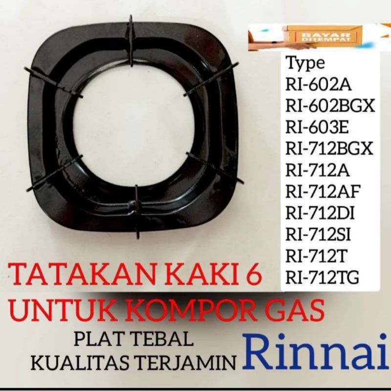 Jual Tatakan Kompor Rinnai Kaki 6 Model RI 602A/602BGX RI 712 BGX 712A ...
