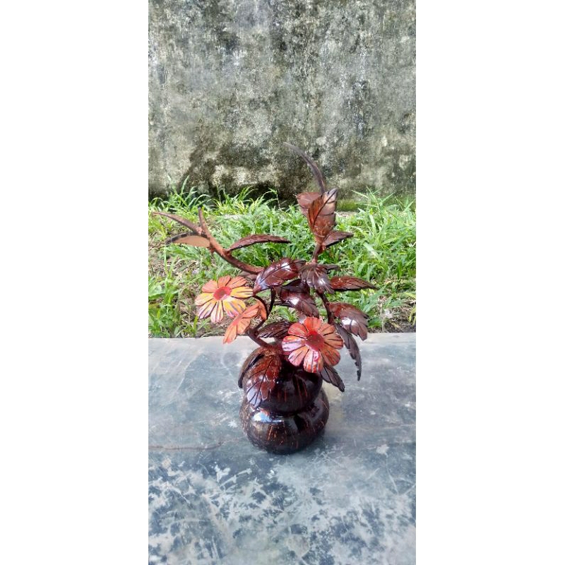 Jual DIY hiasan bunga cantik dari batok kelapa(handicraft from coconut ...