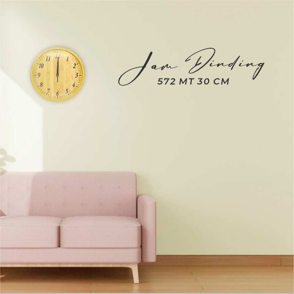 Jual SS Jam Dinding 572 MT Motif Modern Kayu Bulat 30 cm | Shopee Indonesia