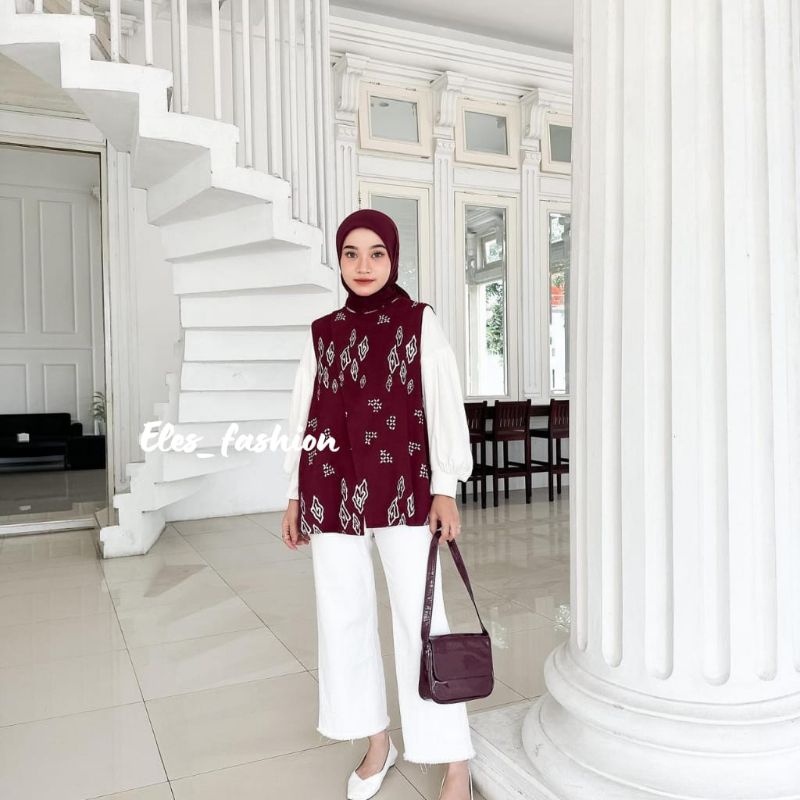 Jual VEST SELEMPANG BATIK MEGA MENDUNG|VEST MURAH CASUAL|VEST BATIK ...