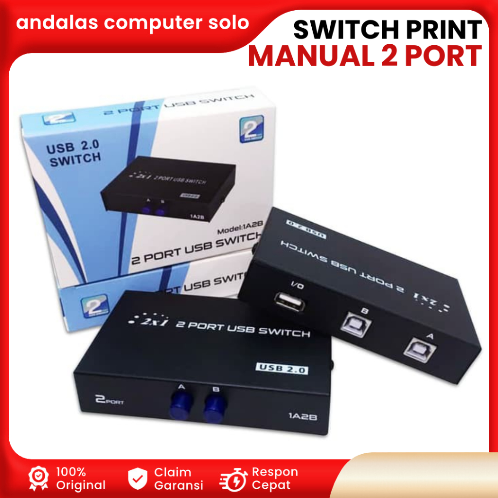 Jual Switch Manual Printer 2 Port USB SWITCH 2 PORT MANUAL SWITCH PRINTER USB 2.0 | Shopee Indonesia