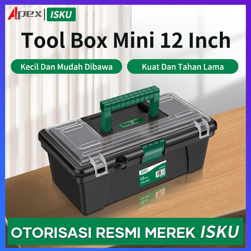 Jual ISKU Tool Box Besar 12 Inch Bahan PP Kotak Alat Kotak Alat Tahan ...