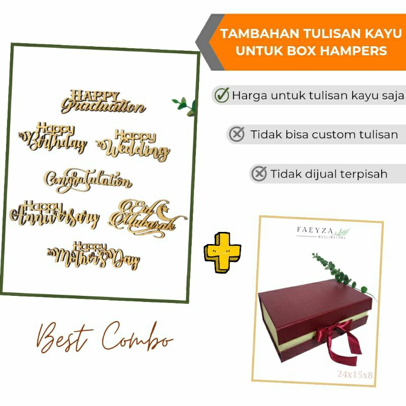 Jual (TIDAK BISA CUSTOM) TAMBAHAN TULISAN KAYU ATAS BOX [TULISAN SAJA ...