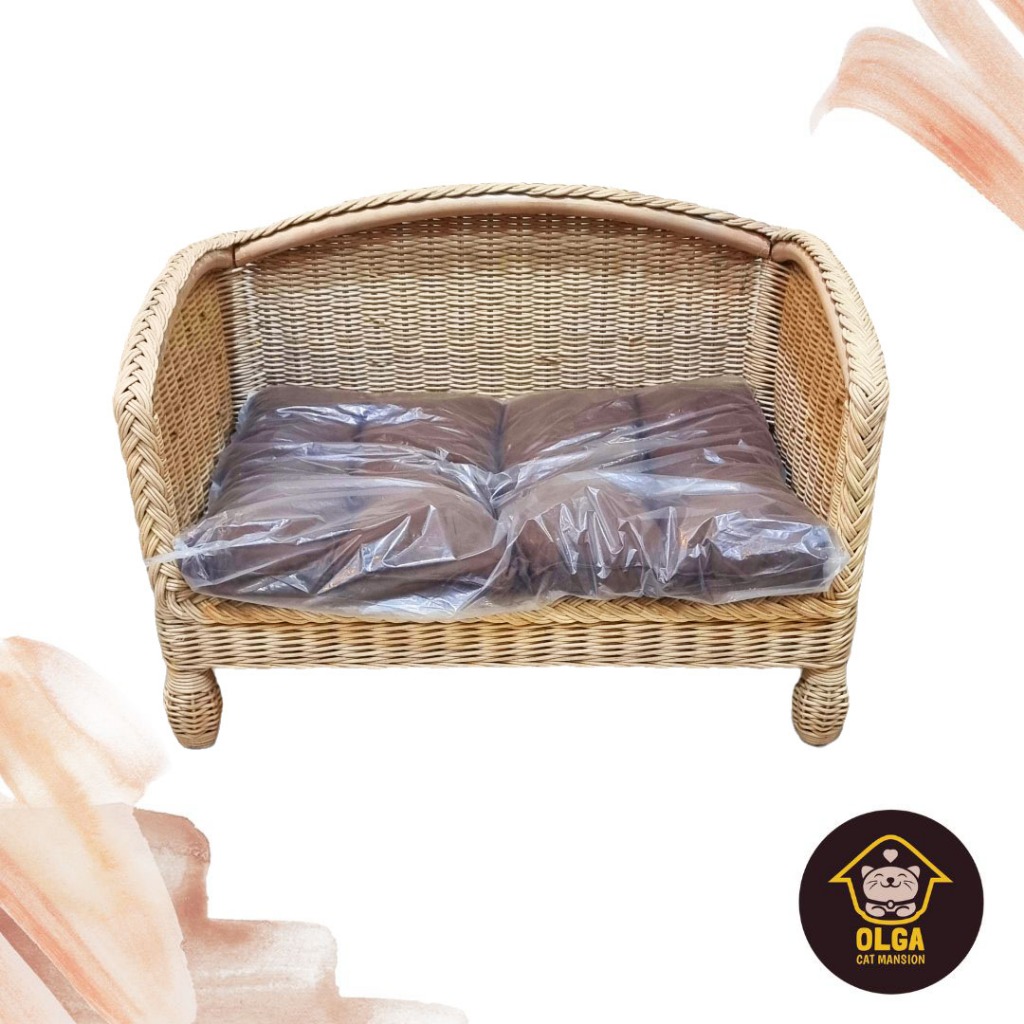 Jual Tempat tidur sofa kucing anjing rotan pitrit Lengkung/Rattan ...