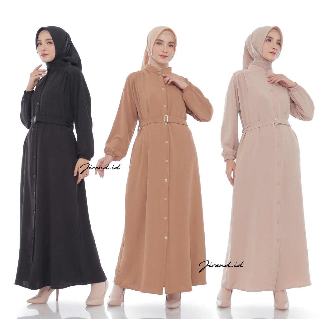 Jual [SISCHA DRESS] Gamis Wanita Polos Premium Full Kancing/ Dress ...