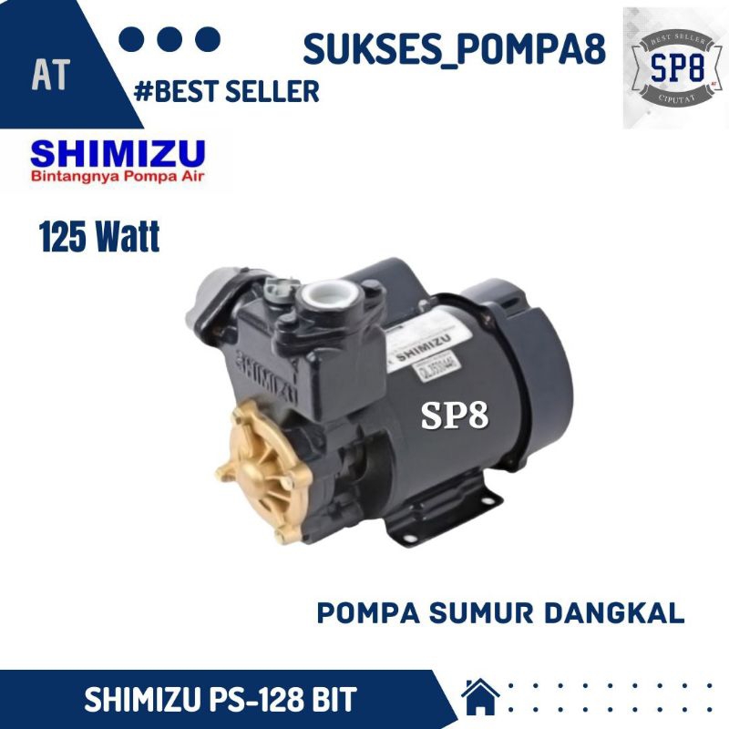 Jual Pompa Air Shimizu PS-128 BIT Non Otomatis / Pompa Air Sumur ...