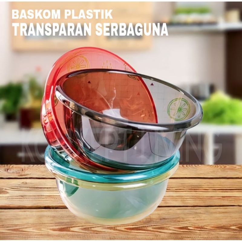 Jual Baskom Transparan Plastik Serbaguna Tempat Sayur Wash Basin Bening ...