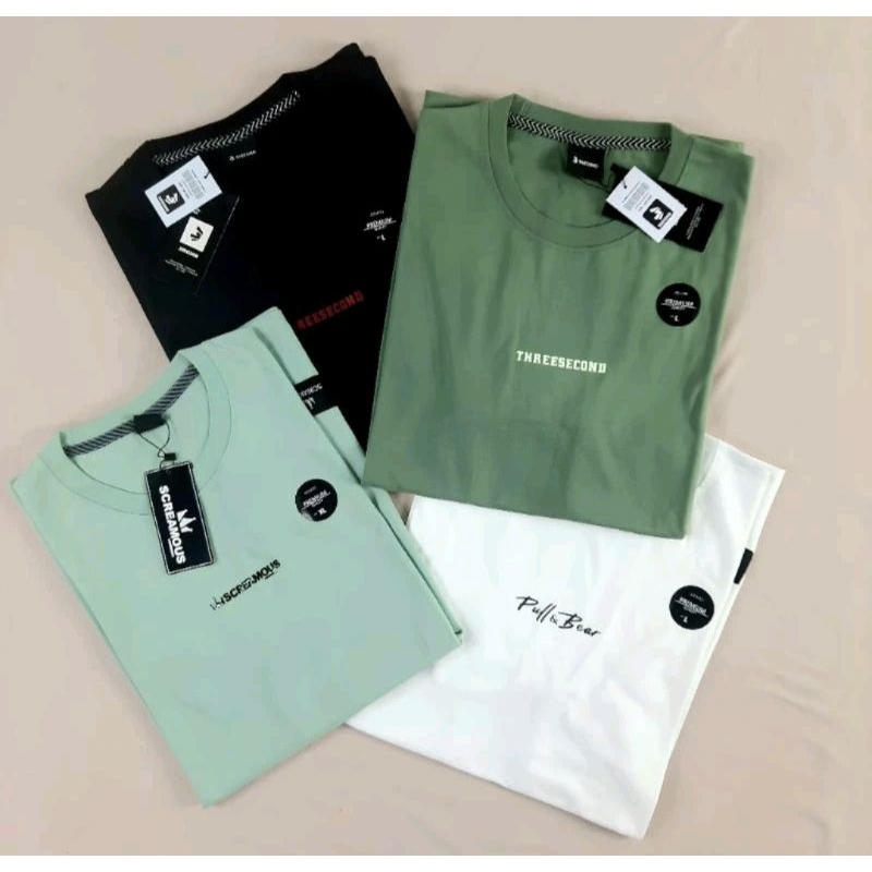 Jual Paket 4 pcs kaos Dewasa ACAK CAMPUR Distro Katun Motif Simple ...