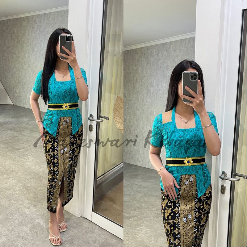 Jual Kebaya Bali Set Brukat Modif Bali Tosca | Shopee Indonesia