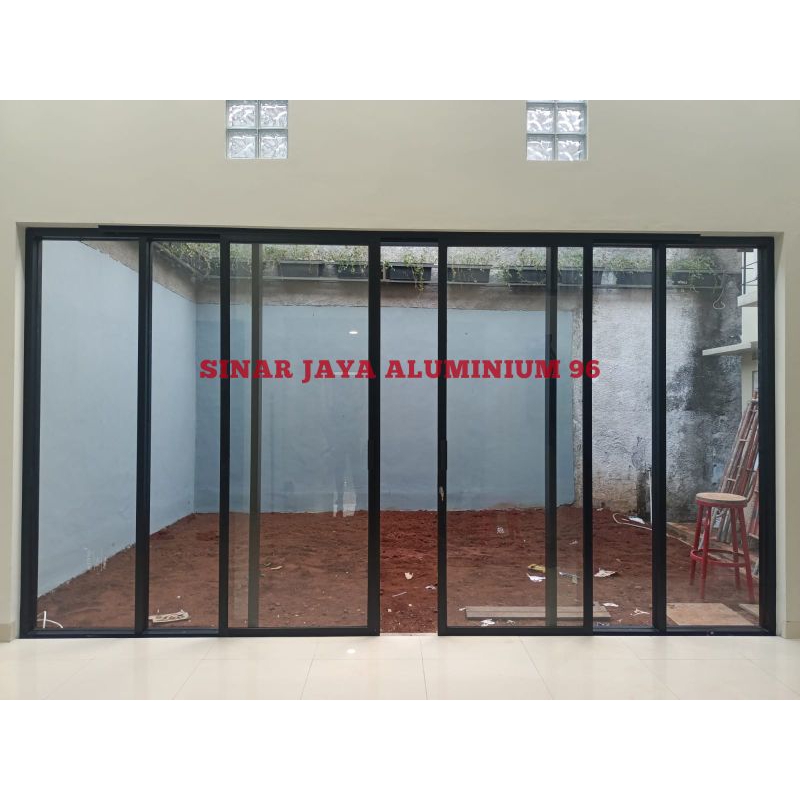 Jual Partisi Pintu Sliding Double Kiri Kanan Kaca Mati | Shopee Indonesia
