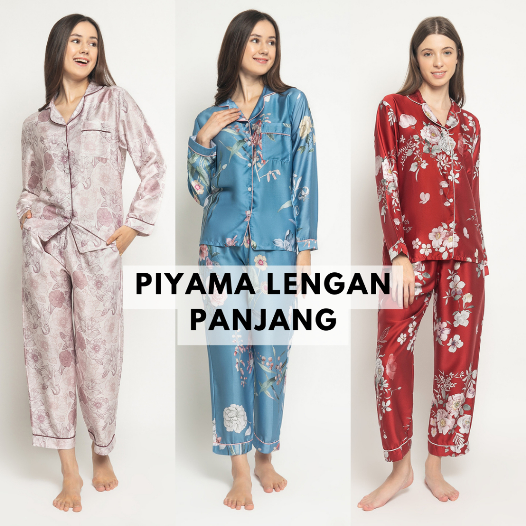 Jual Piyama Lengan Panjang MOTIF ORGANIC SILK Long Sleeve Pajamas ...