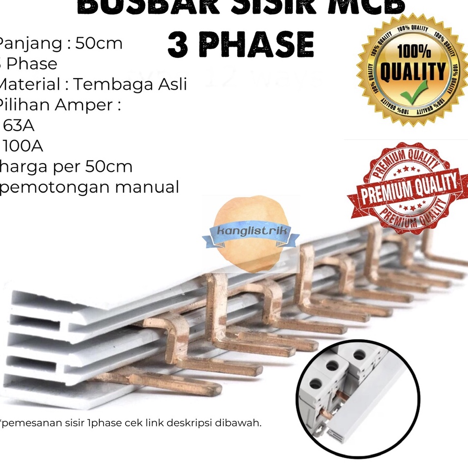 Jual mM BUSBAR SISIR MCB 3 PHASE SISIR MCB 3P 63A 1A | Shopee Indonesia