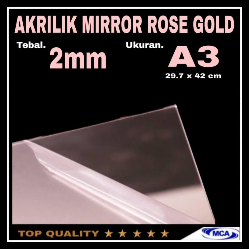 Jual AKRILIK LEMBARAN ROSE GOLD MIRROR A3 / Acrylic Mirror Rosegold ...