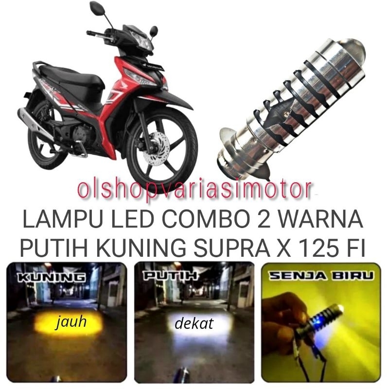 Jual Lampu Utama Led Depan Motor Honda Supra X 125 FI Combo 2 Warna ...
