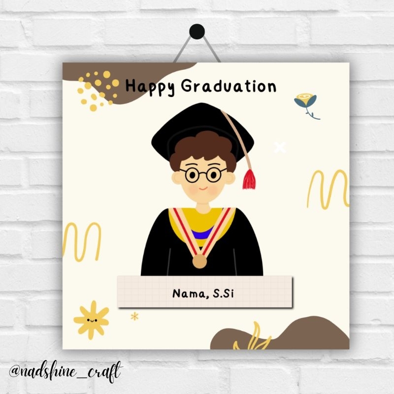Jual Hadiah wisuda animasi frame 20x20 / kado wisuda | Shopee Indonesia