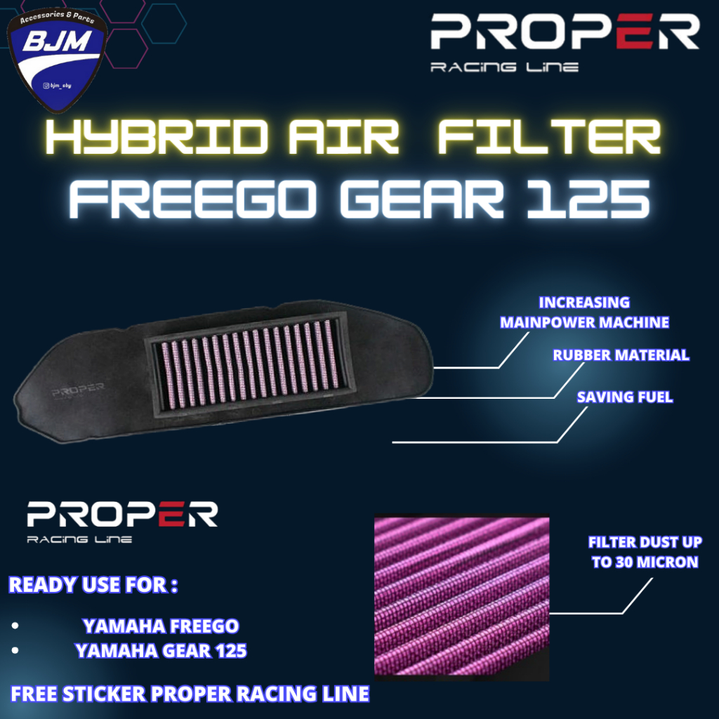 Jual FILTER SARINGAN UDARA PROPER RACING LINE YAMAHA FREEGO & GEAR 125 ...