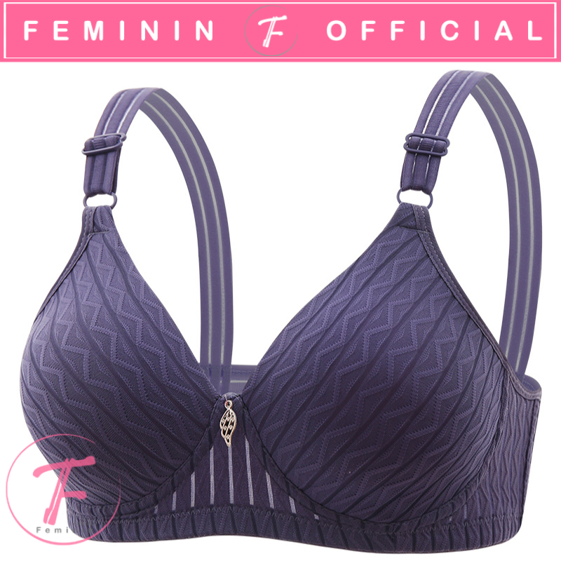 Jual Feminin Bra Wanita Motif Garis Zig Zag Push Up Tanpa Kawat Ukuran ...