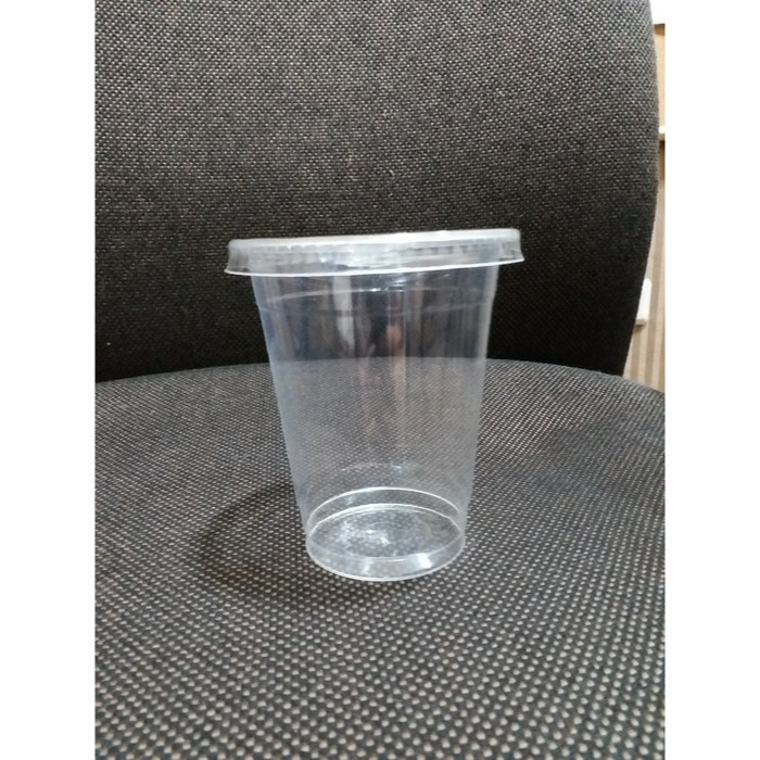 Jual Cup Plastik 12 Oz PET 12 Oz PP dan Tutup Datar Bening Tebal gelas ...