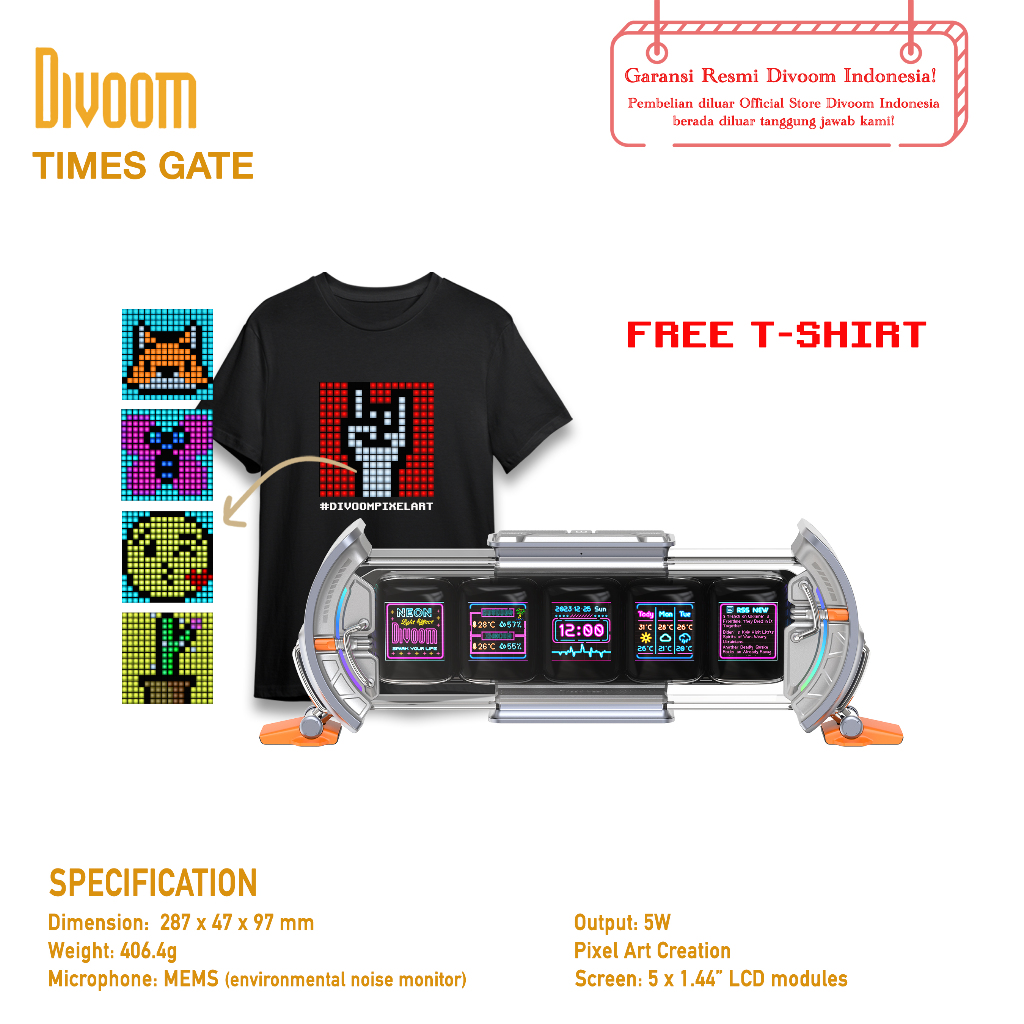 Jual Divoom Times Gate Pixel Art Informative Display | Shopee Indonesia