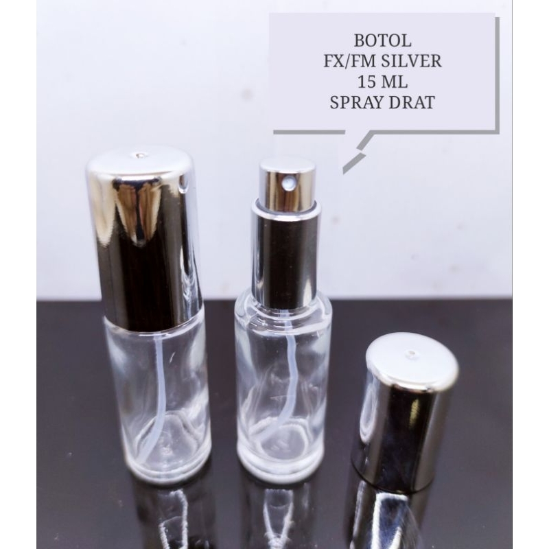 Jual BOTOL - FX 15 ML SILVER | Botol parfum kosong Spray drat putar ...