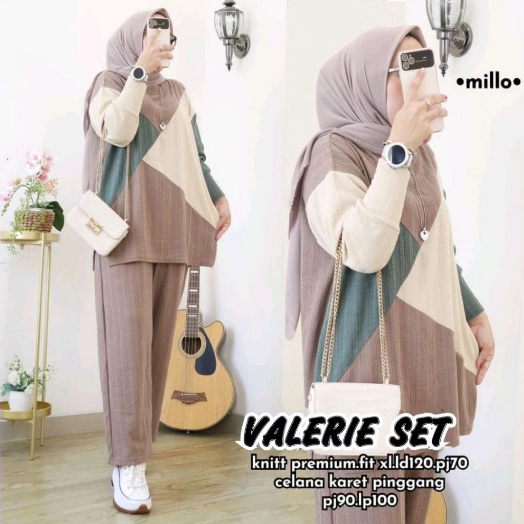 Jual Valerie Set One Set Wanita Atasan + Celana Baju Setelan Wanita ...