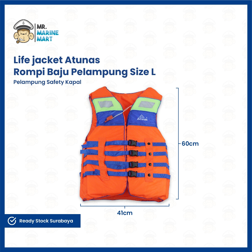Jual Life jacket Atunas size L Baju Pelampung Atunas size L | Shopee ...
