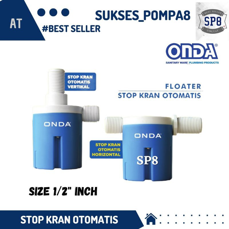 Jual Stop Kran Otomatis Onda / Pelampung Otomatis 1/2" Inch | Shopee ...