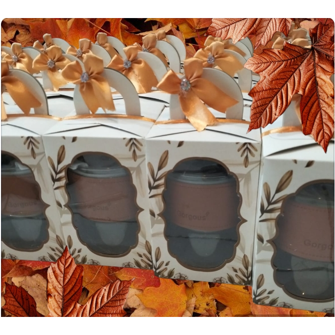 Jual (MINIM 100PCS) BOX SOUVENIR 9x9x14 MOCCA DPLEX 310 GELAS AESTHETIC ...