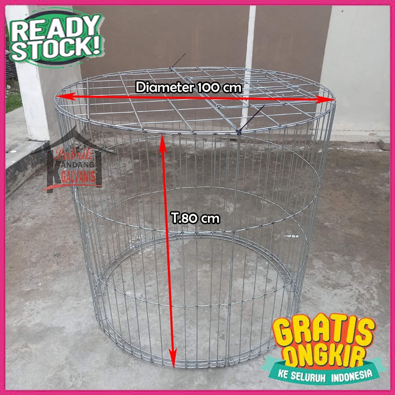 Jual Kandang Galvanis Model Lingkaran D100x80 Cocok Untuk Jemur Ayam ...