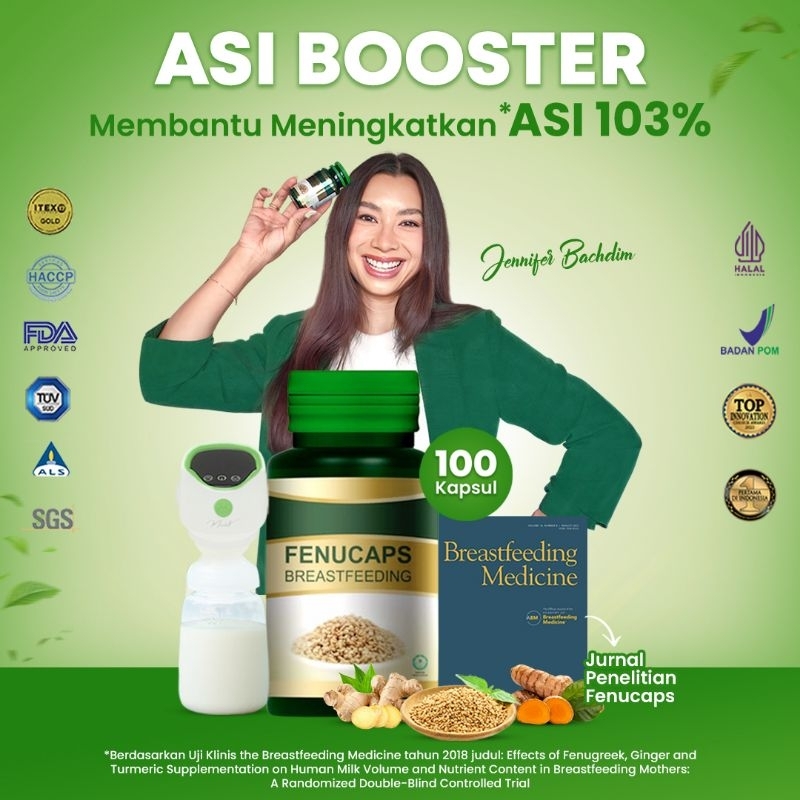 Jual Fenucaps asi booster | Pelancar Asi (100 kap) | Shopee Indonesia