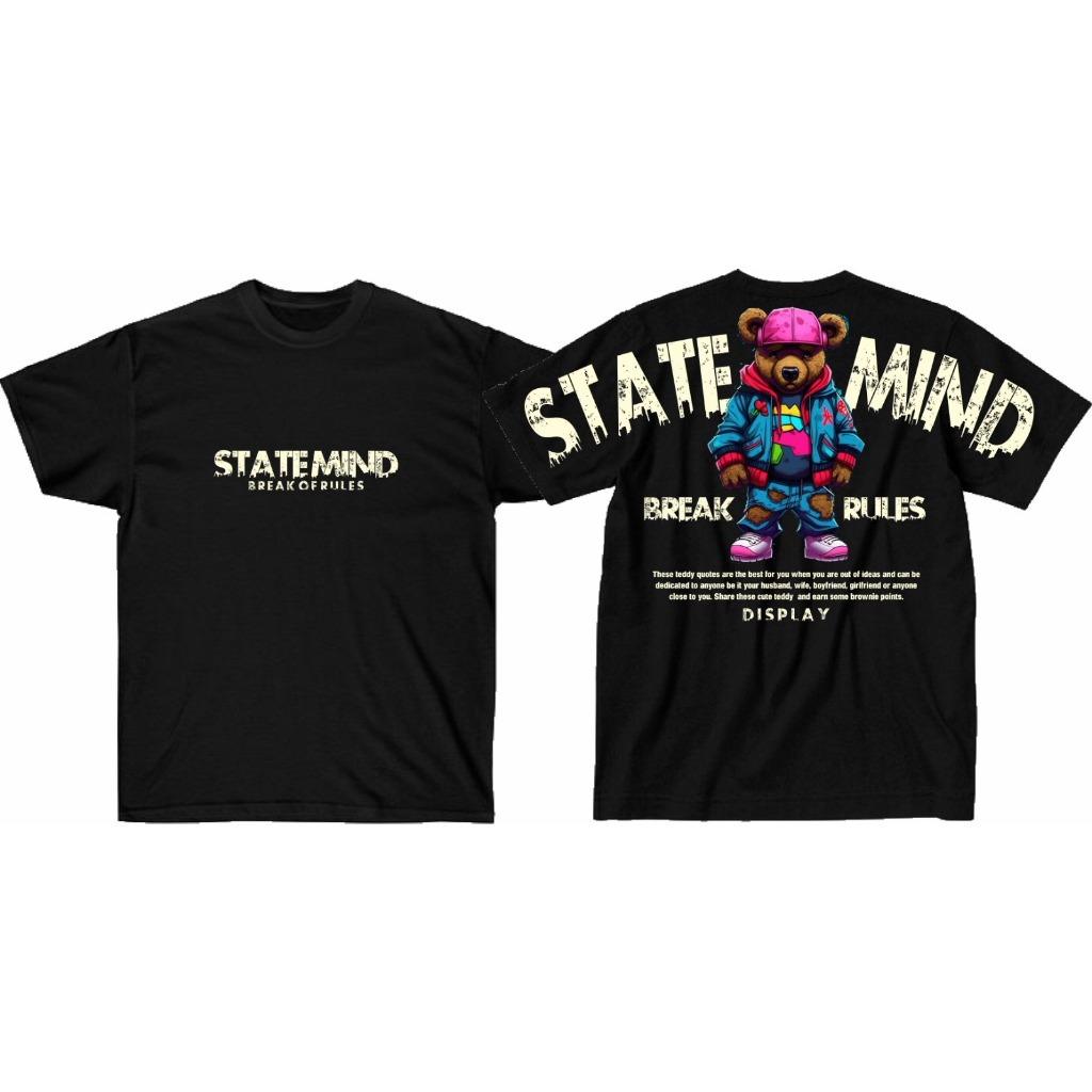 Jual PROMO KAOS 100% KATUN COMBAD DISPLY STATE MIND BREAK RULES HITAM ...