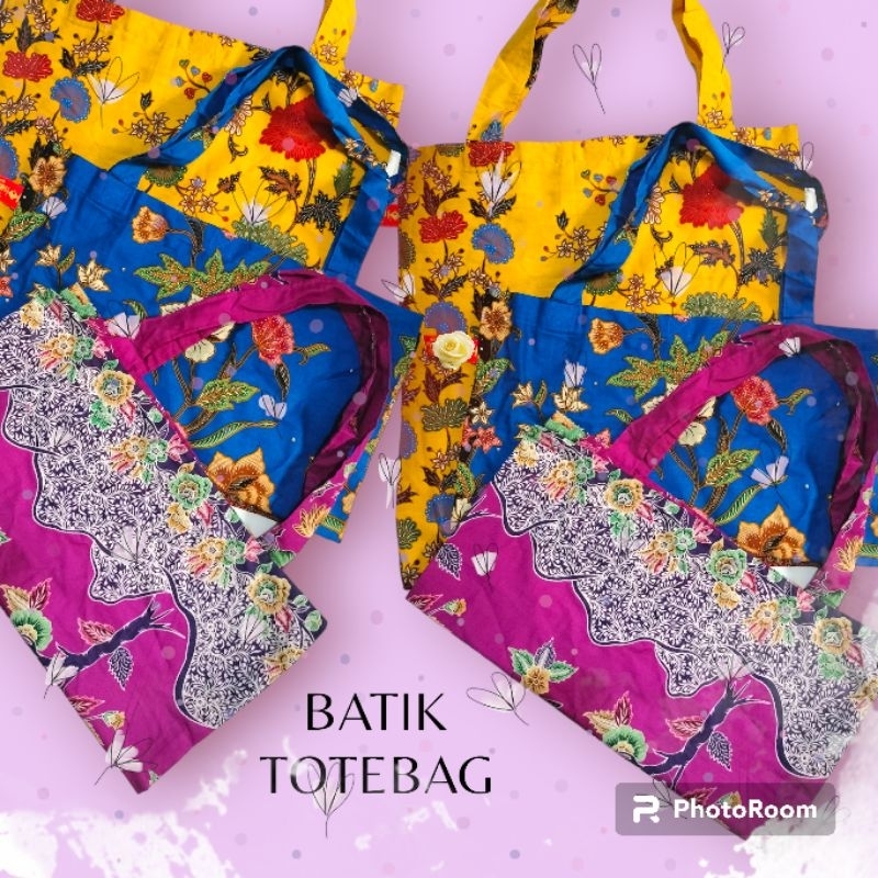 Jual Totebag Tas Kain Tas Belanja Motif Batik Murah 43 x 50 cm | Shopee ...