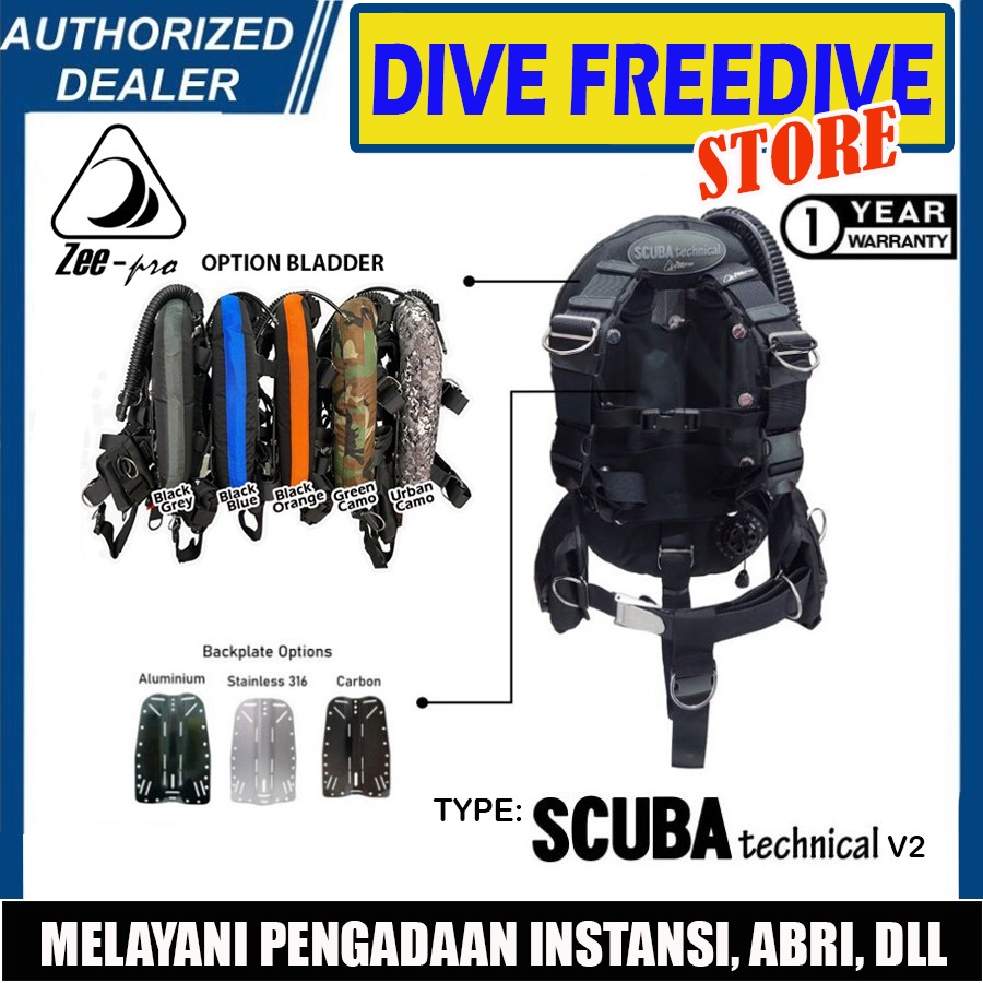 Jual BCD Zeepro Scubatechnical Wing 30lb Deluxe Harness BC Technical ...