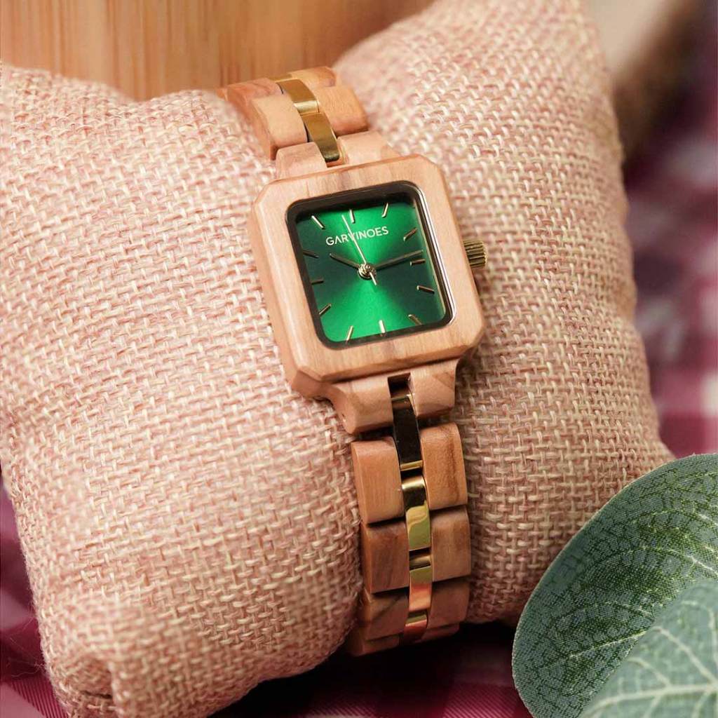 Jual GARVINOES Nova Emerald Green Jam Tangan Kayu Wanita 27 mm | Shopee ...