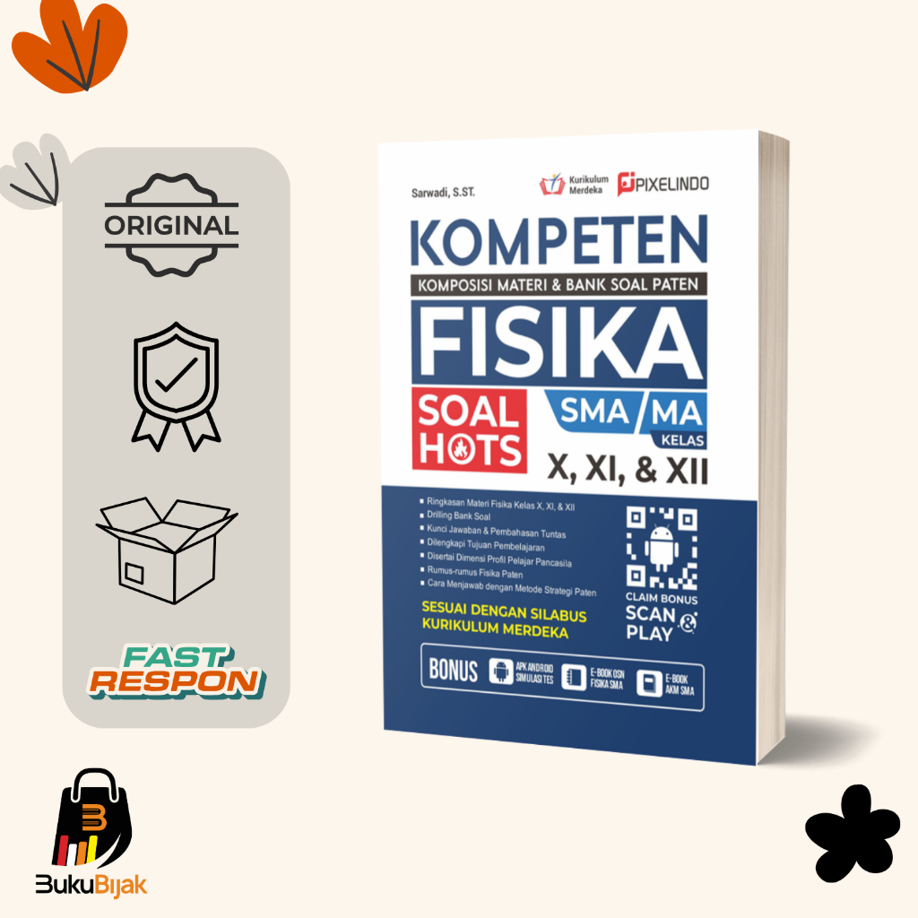 Jual Buku Bijak Kompeten Komposisi Materi & Bank Soal Paten Fisika SMA/ MA Kelas X XI XII ...