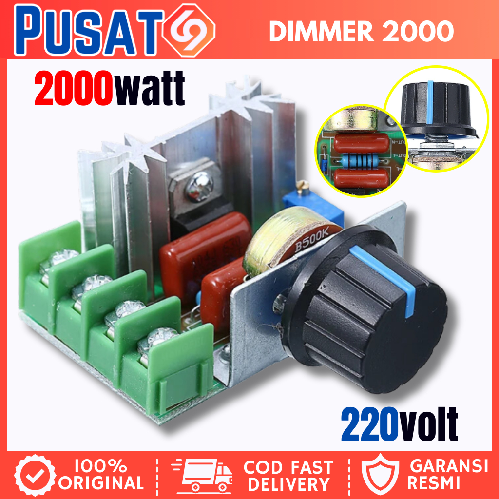Jual Dimmer SCR 2000W Motor Speed Controller 220V AC PWM Regulator ORI | Shopee Indonesia