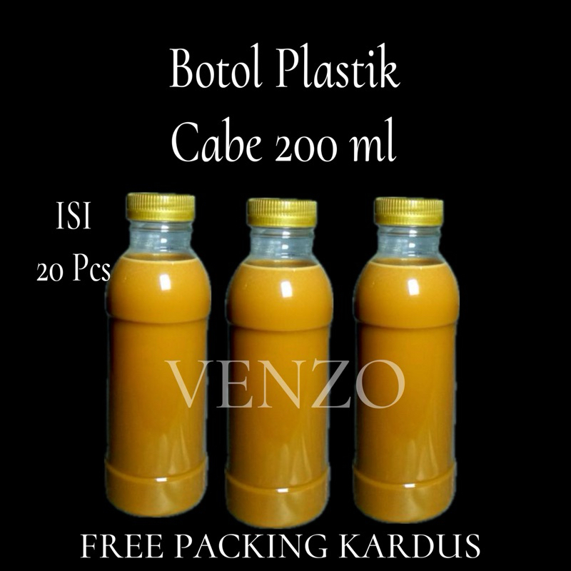 Jual (ISI 20 PCS) Botol Plastik Cabe Tinggi 200 ml FREE PACKING DUS ...