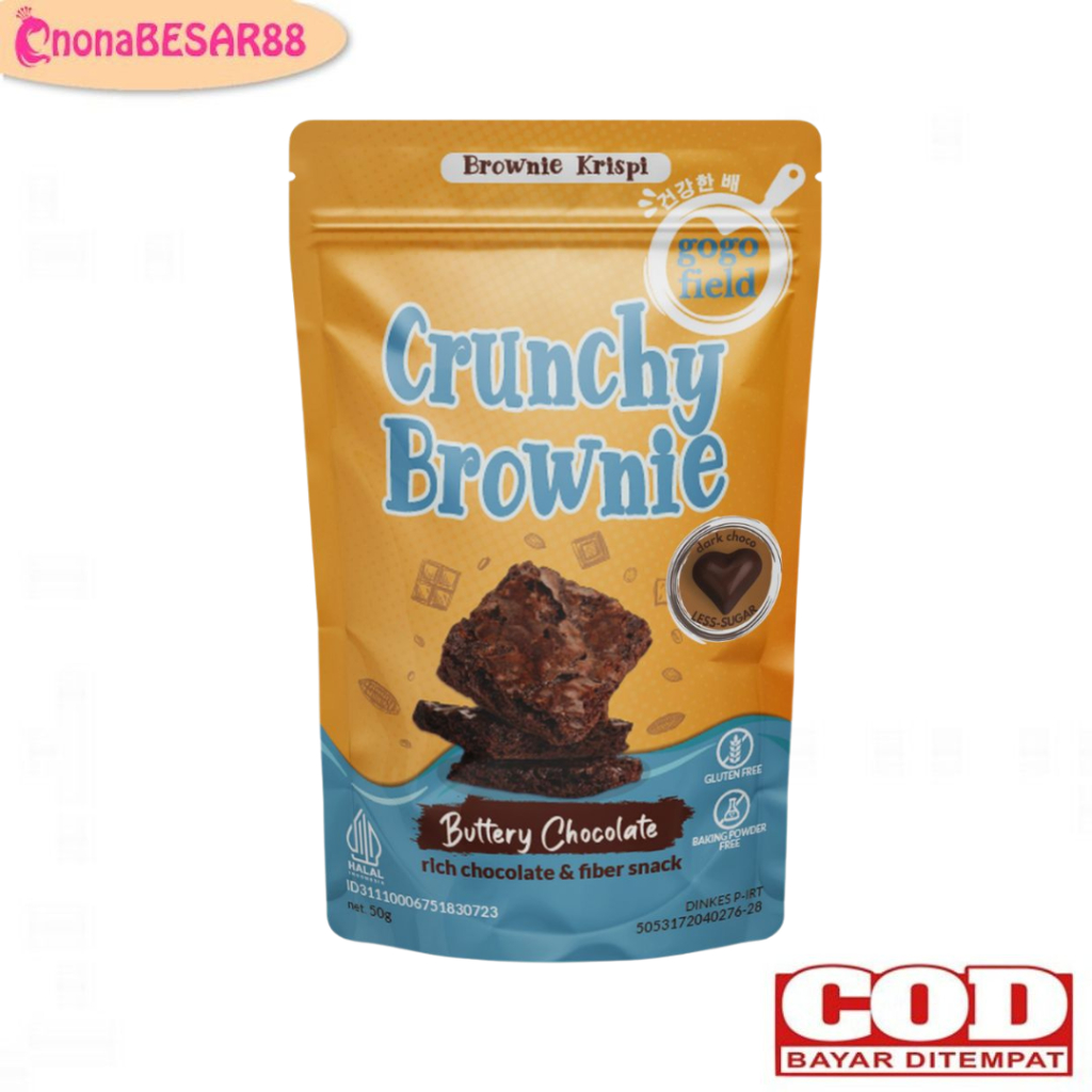 Jual Crunchy Brownie Buttery Chocolate 50gr / Cemilan Brownies Krispi ...
