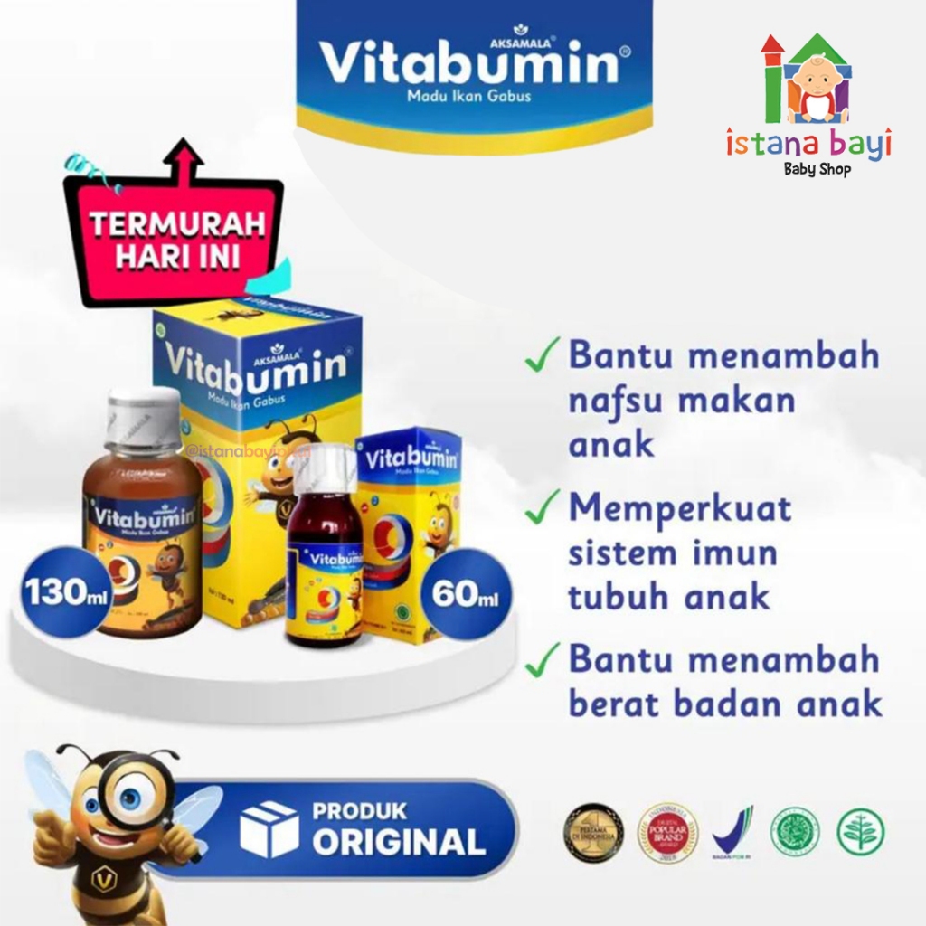 Jual Vitabumin Madu Ikan Gabus Madu Albumin Anak 60 ml - Penambah nafsu makan anak | Shopee ...
