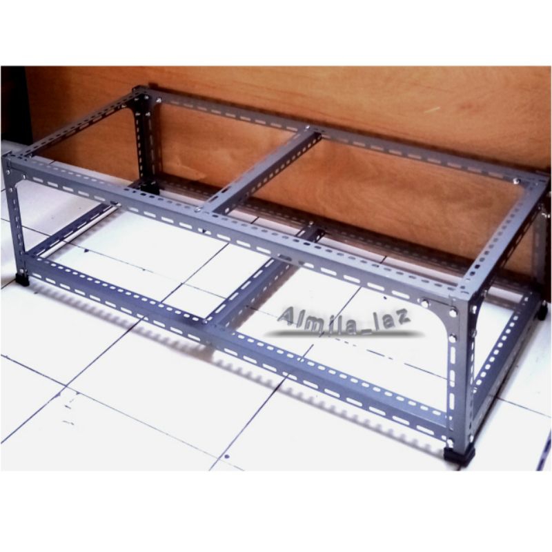 Jual Meja rak 2susun 120x60x40 besi siku lubang 1mm | Shopee Indonesia