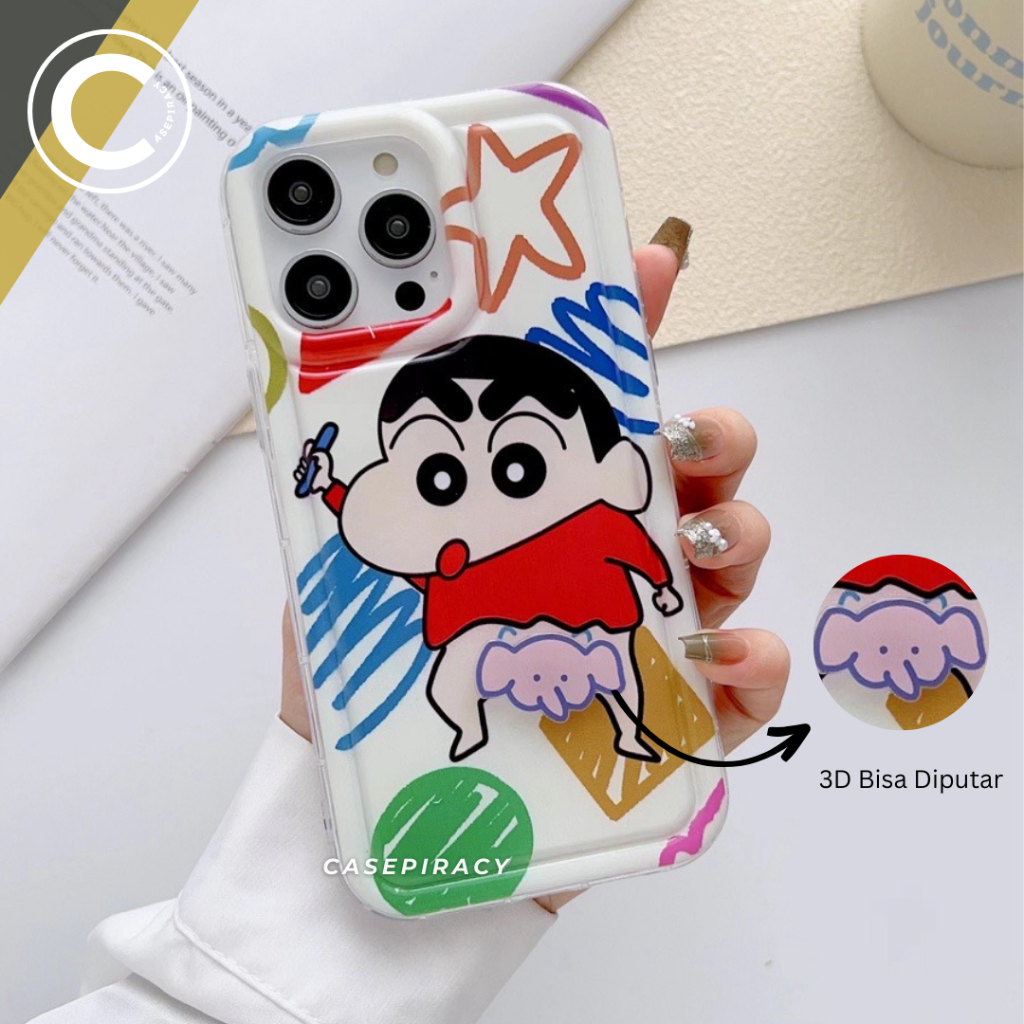 Jual Spinning Shinchan Case iPhone 7 8 X XR XS 11 12 13 14 15 PRO MAX ...