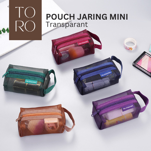 Jual TORO - TAS MAKEUP JARING MINI TRANSPARANT | DOMPET NILON SERBAGUNA ...