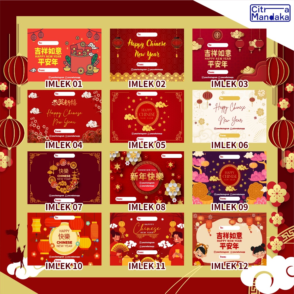 Jual Kartu Ucapan Imlek Hampers 2024 | Kartu Imlek | Chinese New Year ...