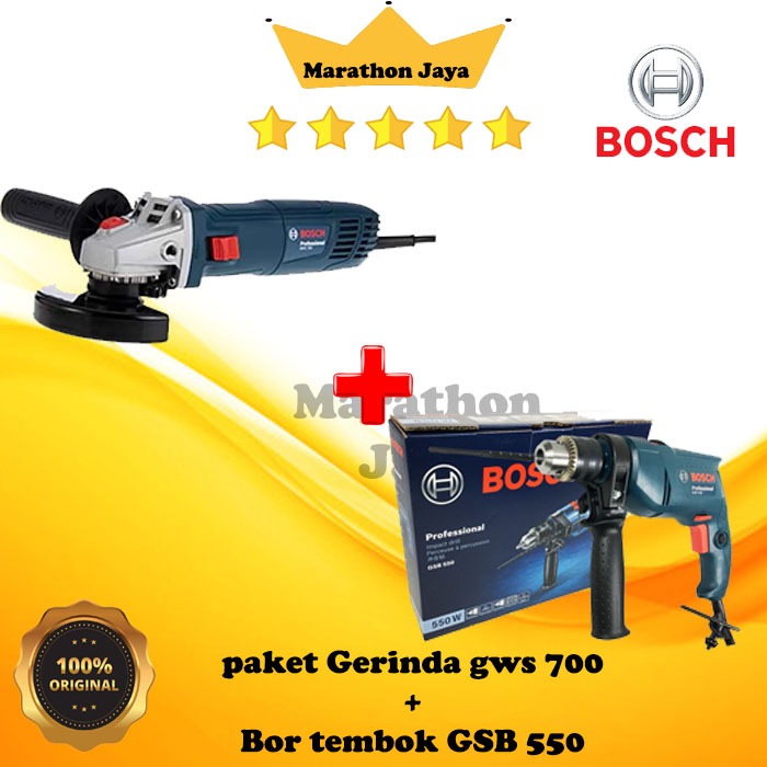 Jual PAKET bosch gerinda gws 700 bor gsb 600 impact | Shopee Indonesia
