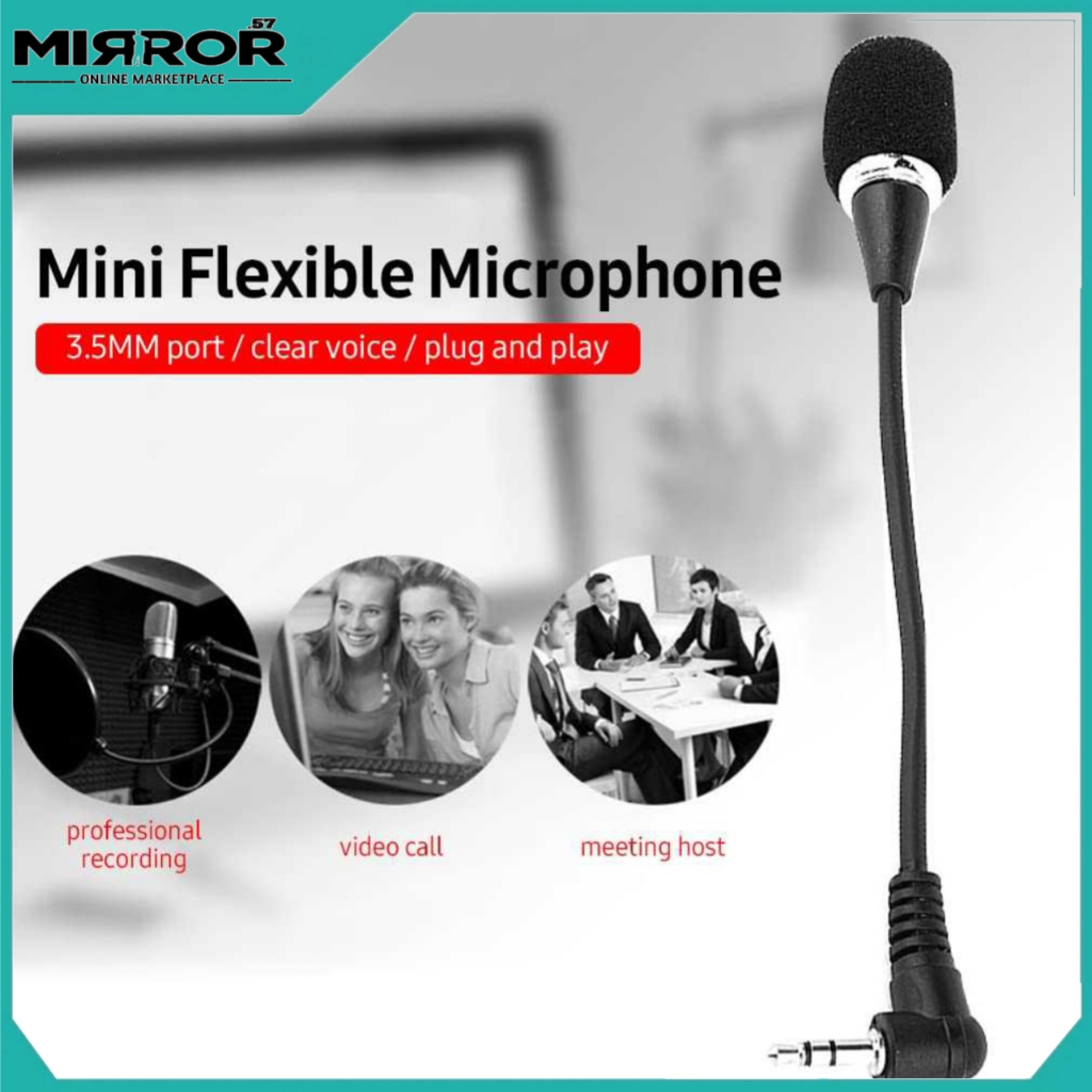 Jual Mini Microphone Portable Flexible Mic 3.5 mm Jack 16.5 cm | Shopee ...