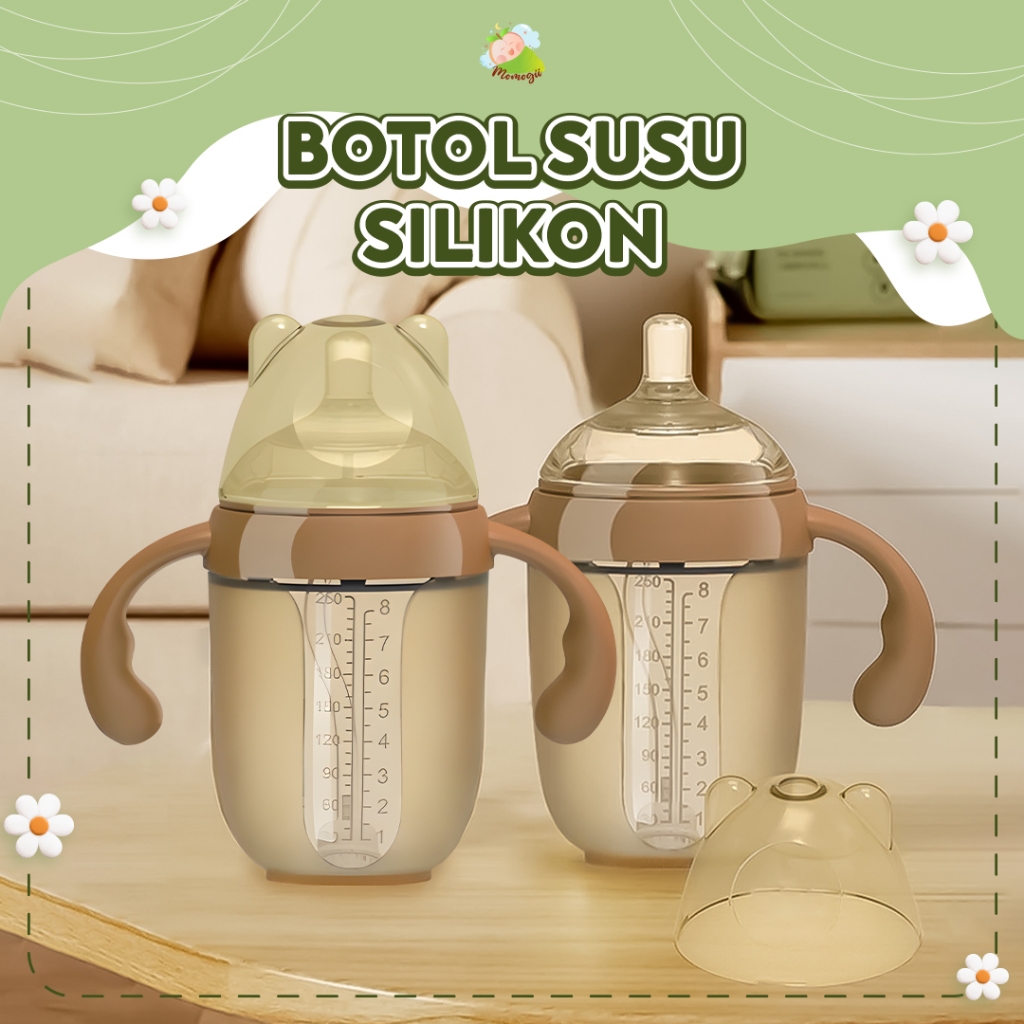 Jual MOMOGII Premium Botol Dot Silikon 250ml Botol Susu Bayi Wide Neck ...
