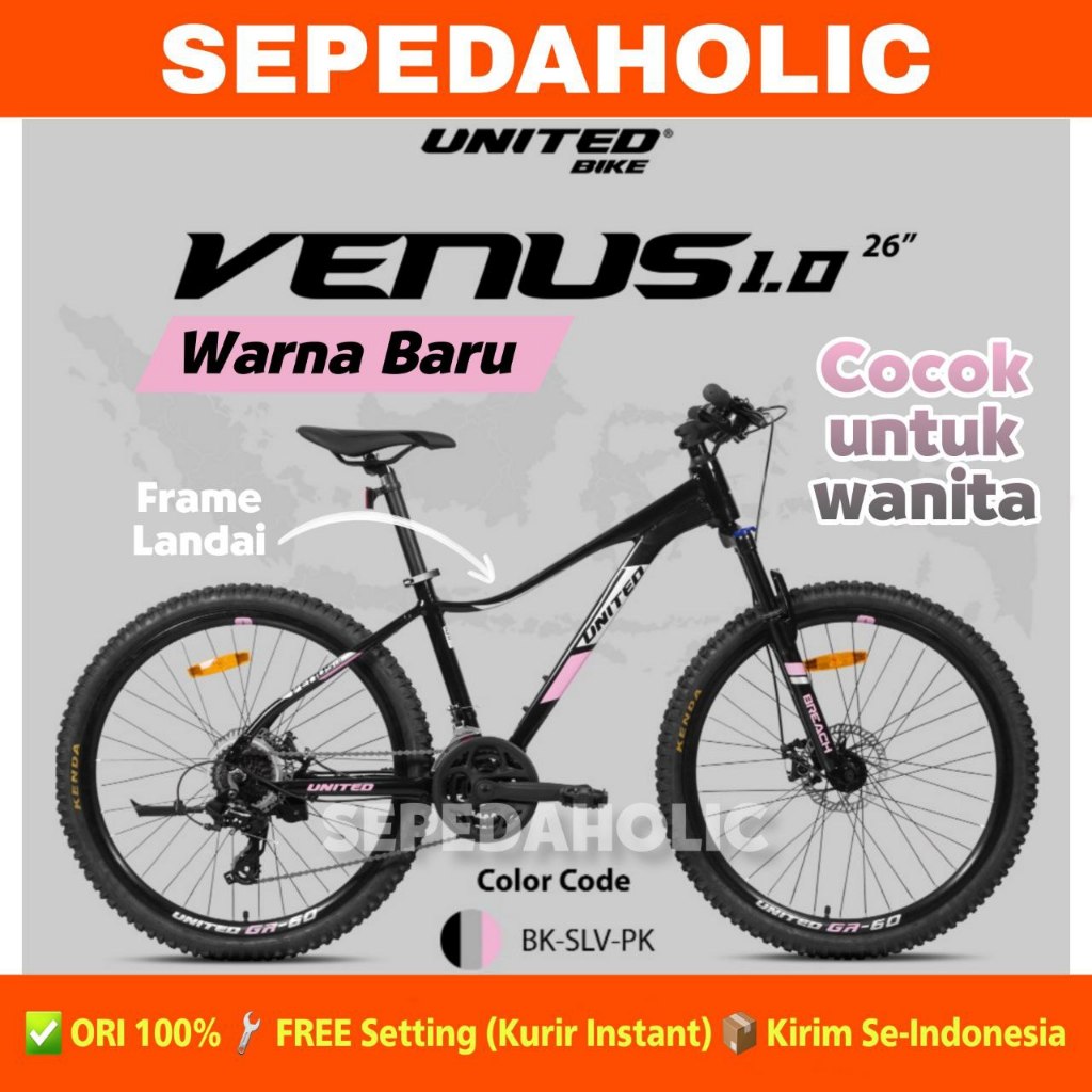 Jual Sepeda Gunung MTB UNITED VENUS 1.0 1.00 Ukuran 26 Inch Cocok ...