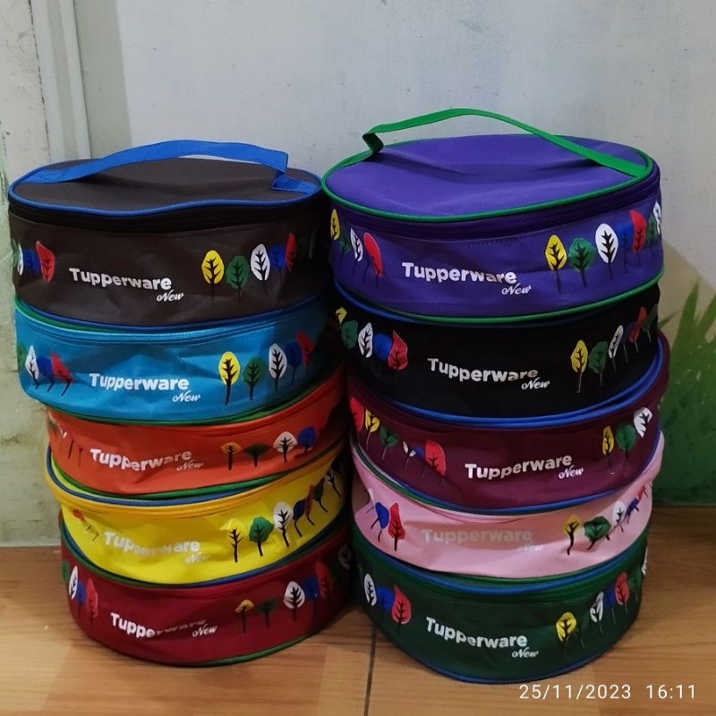 Jual Tas Bekal Bulat Untuk wadah Tupperware crystalwave Lunch set ...