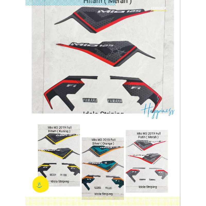 Jual Striping Mio M3 2019 Full Silver ( Orange ) | Shopee Indonesia